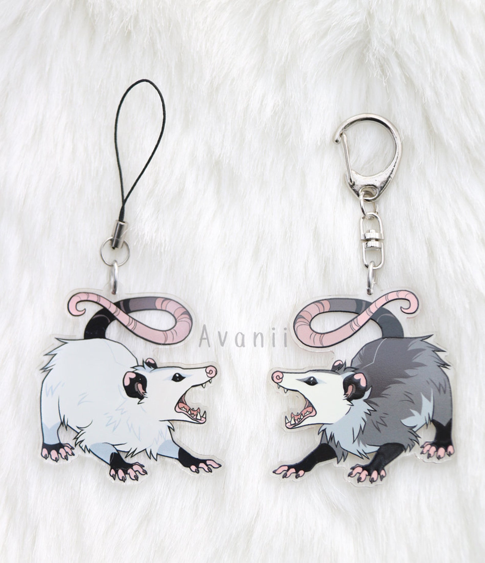 Screaming Possum Acrylic Charm - Virginia Opossum - Marsupial ...