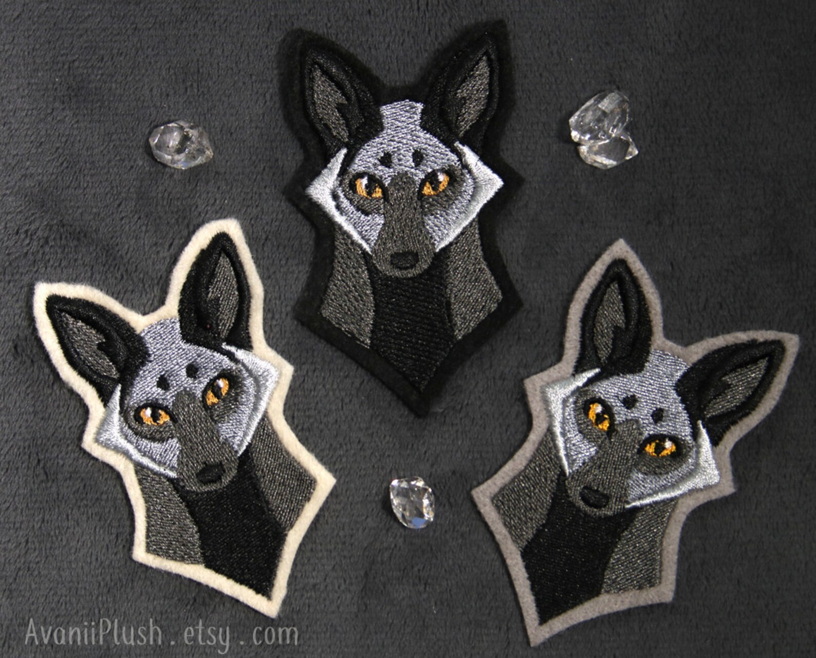 Silver Fox Embroidered Iron-on Patch | Etsy