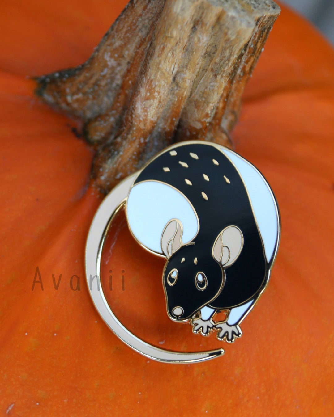 Round Black Rat - Hard Enamel Pin - Little Companion Series (new ...