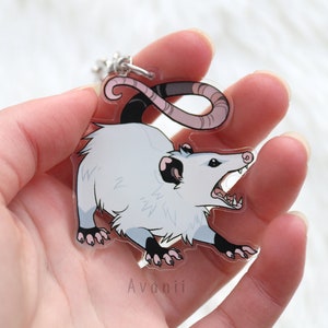 Screaming Possum Acrylic Charm - Virginia Opossum - Marsupial ...