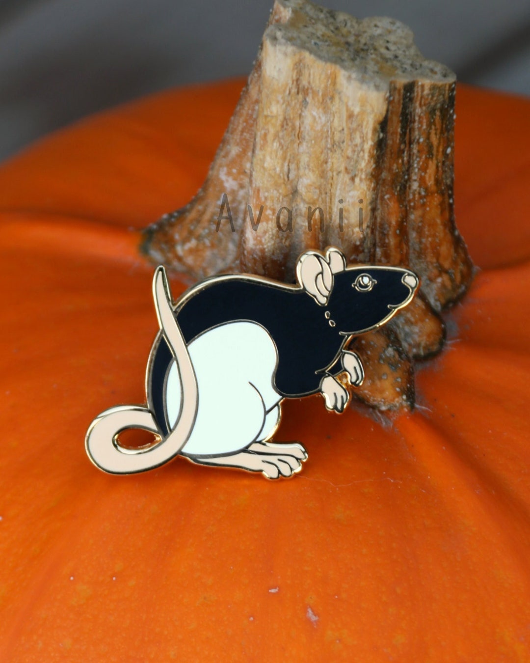 Standing Black Rat - Hard Enamel Pin - Little Companion Series - Etsy