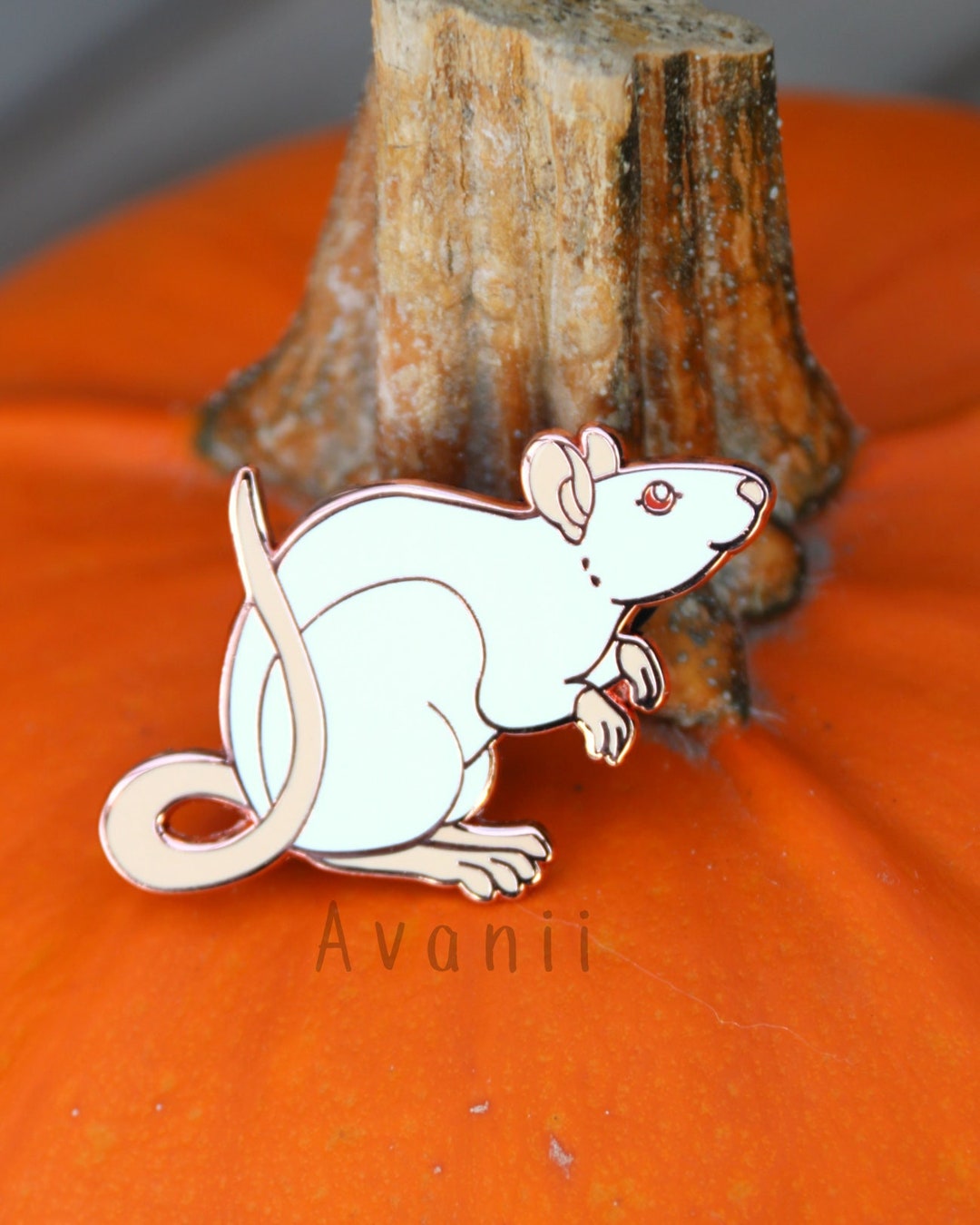Standing Albino Rat - Hard Enamel Pin - Little Companion Series - Etsy