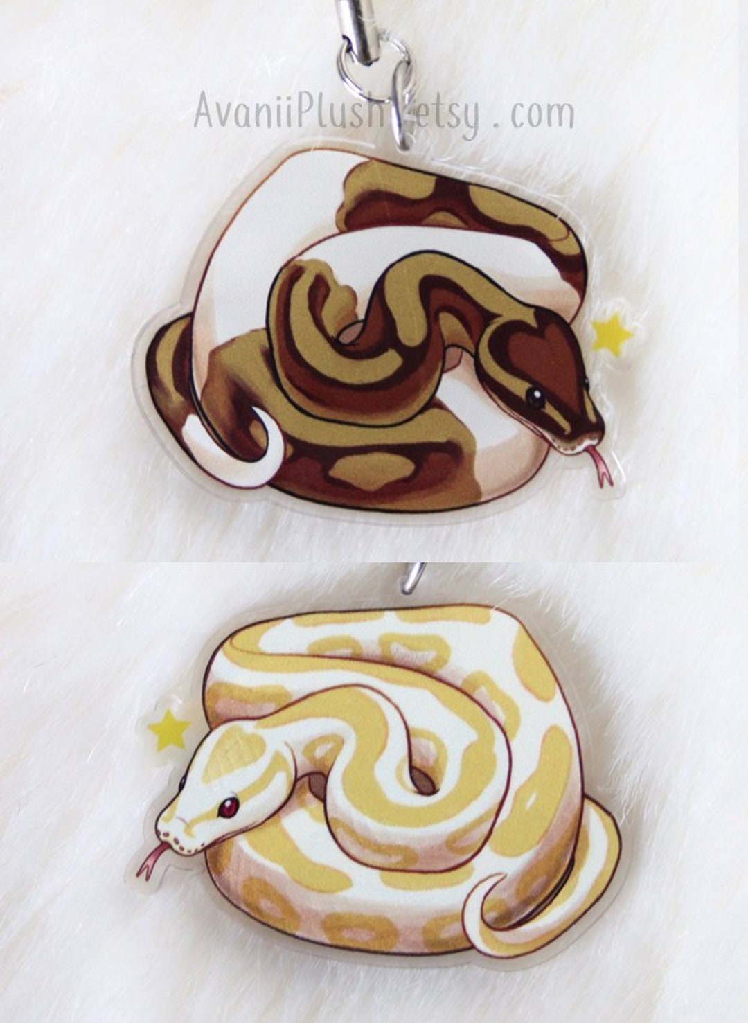 Stellar Pets: Snake / Ball Python Acrylic Charm Keychain 2 Inch Double ...