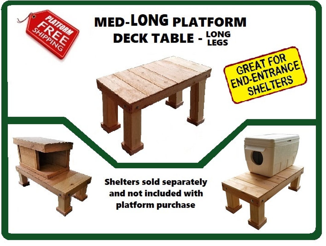 Cedar Cat House MEDIUM-LONG Platform With LONG Legs: Elevated Pet ...