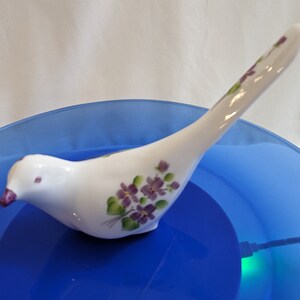 Vintage Fenton Bird of Happiness Violets in the Snow Hand Painted ...