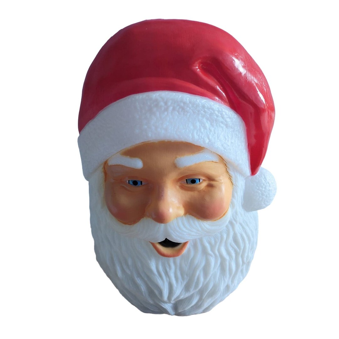 VTG Lighted Santa Face Christmas Blow Mold Large 22x 16 X 5 1/2 Tested ...