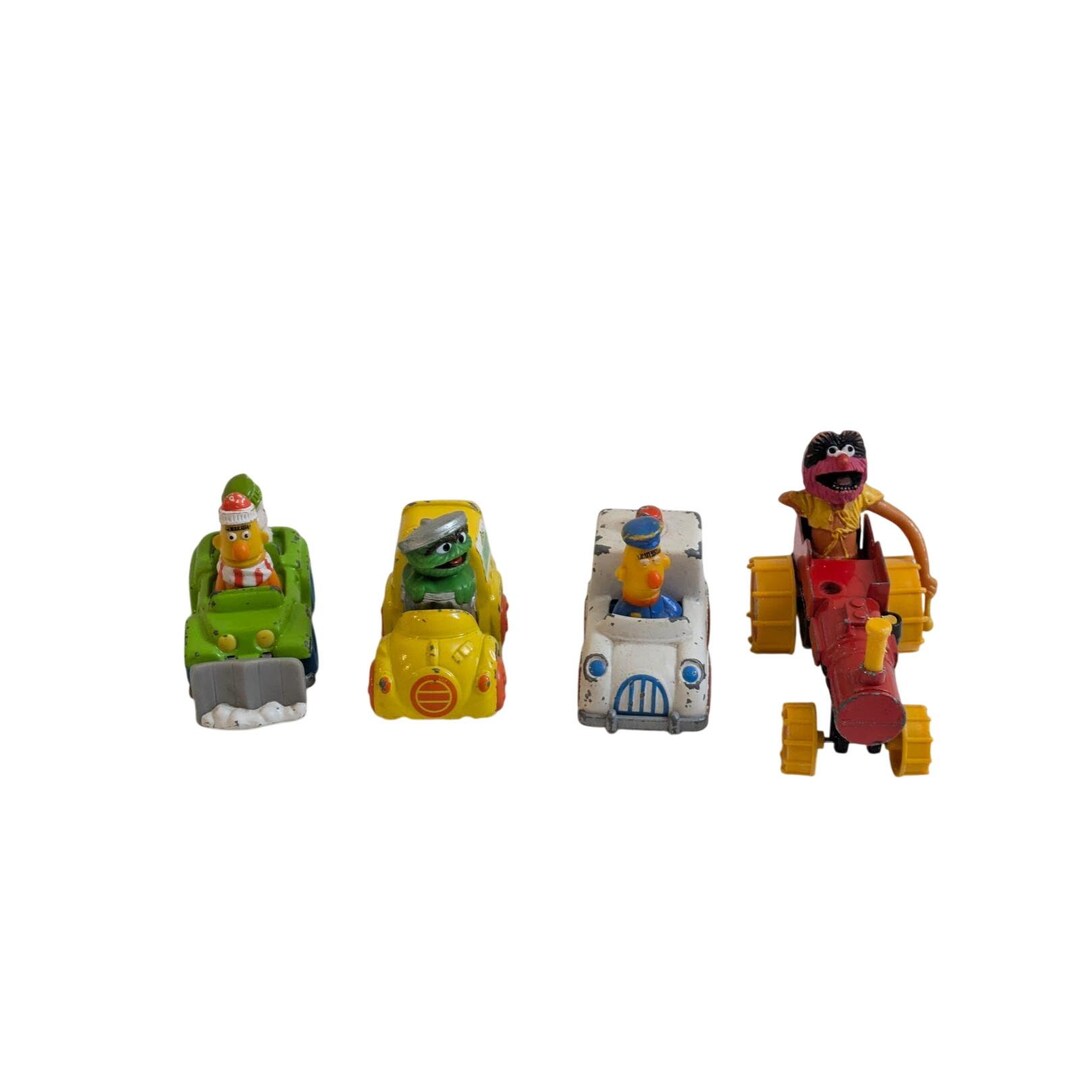 TYCO DIE CAST Sesame Street 4 Mini Toy Cars Bert Ernie Oscar Animal ...