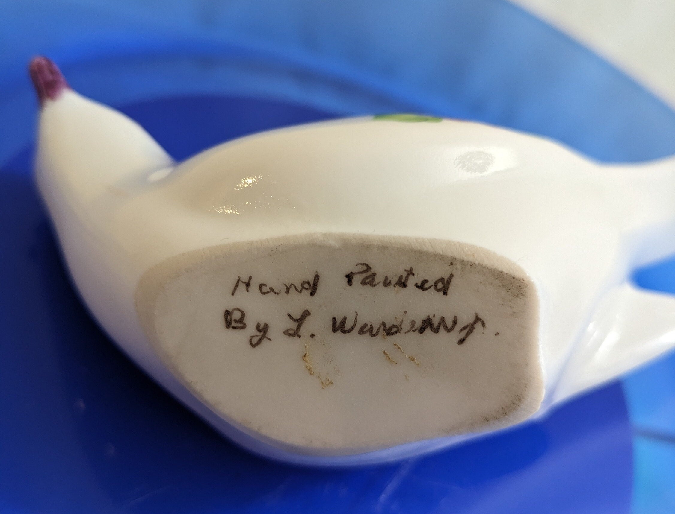 Vintage Fenton Bird of Happiness Violets in the Snow Hand Painted ...