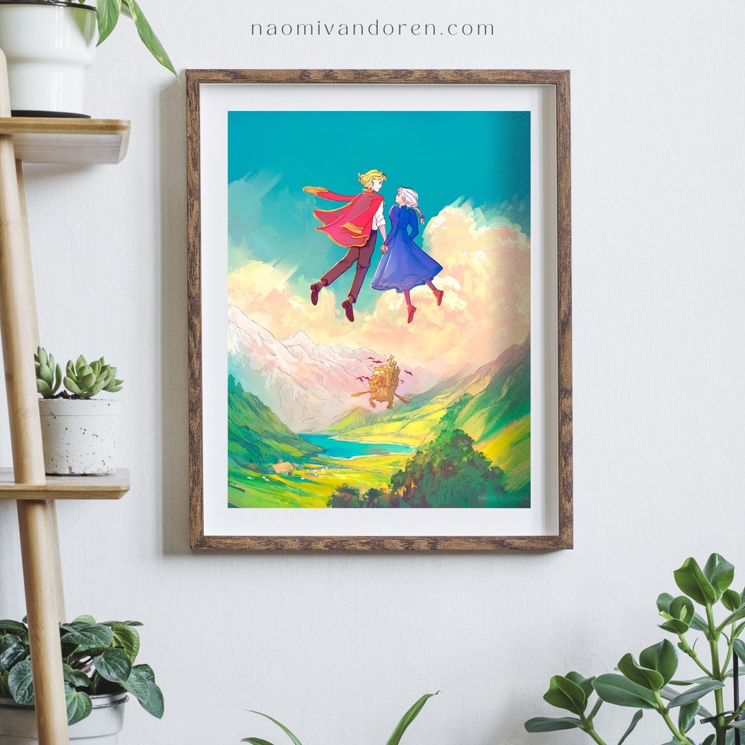 Howl's Moving Castle Print, Howl's Moving Castle Poster, Japanese ...