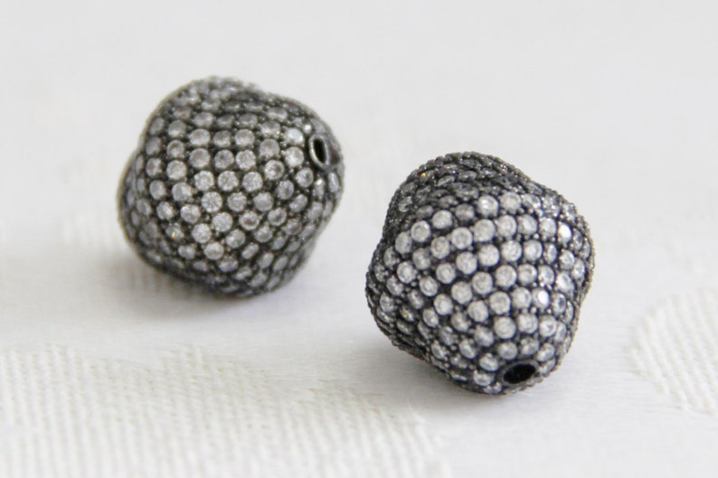 CZ Micro Pave 16x18mm Double Cone Beads - Etsy