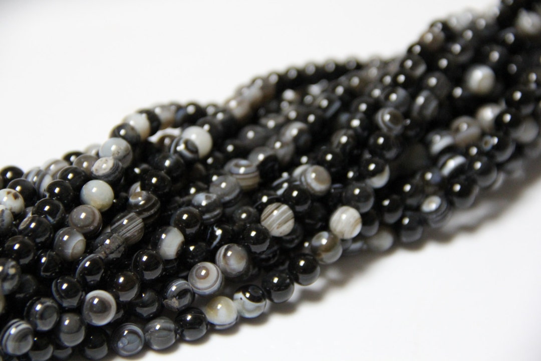 Bull's Eye Agate 8mm Smooth Round Beads 16" Length Full Strand - Etsy