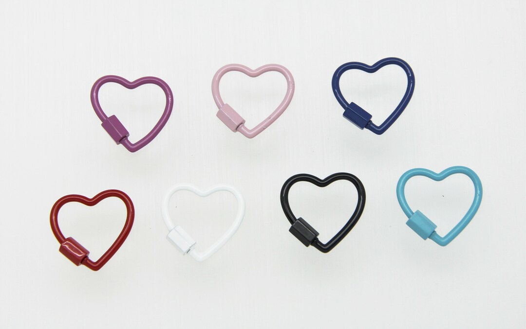 Enamel 22mm Heart Screw Clasp Carabiner - Etsy