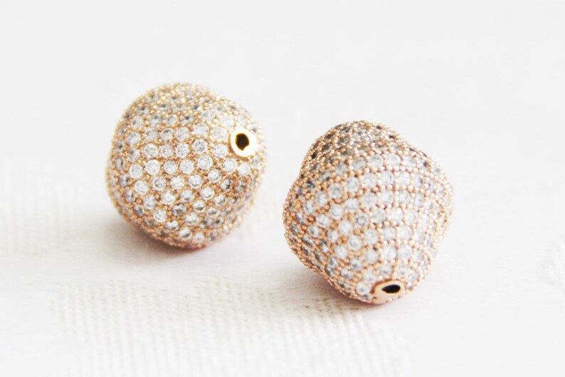 CZ Micro Pave 16x18mm Double Cone Beads - Etsy