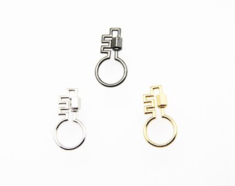 CZ Micro Pave Oval Shape Screw Clasp, Solid Brass U Shape Clasp Lock ...