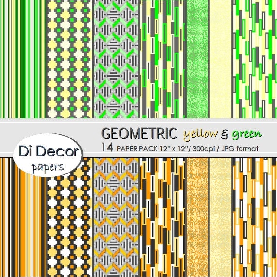 Geometric Digital Paper Pack Scrapbooking Printable Paper - Etsy