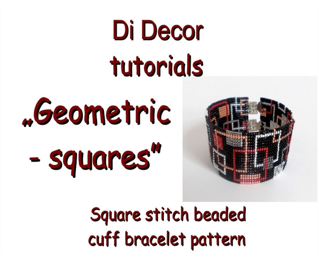 Instant Download Beaded Square Stitch Bracelet Pattern, Toho Beads Loom ...