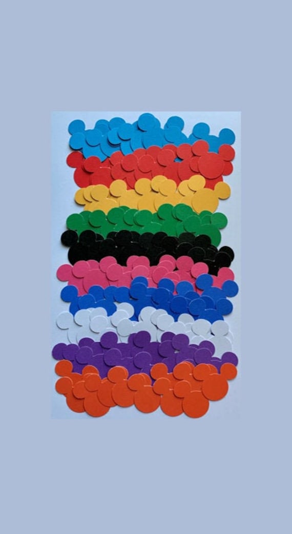 Mickey Mouse Disney Rainbow Confetti Assorted Colors Cardstock - Etsy