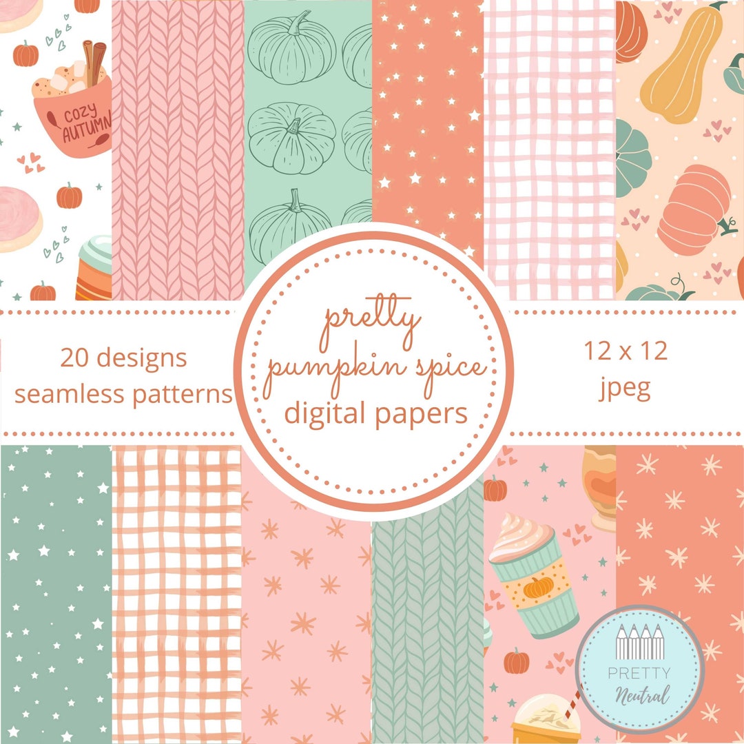 Pretty Pumpkin Spice Digital Papers - Etsy