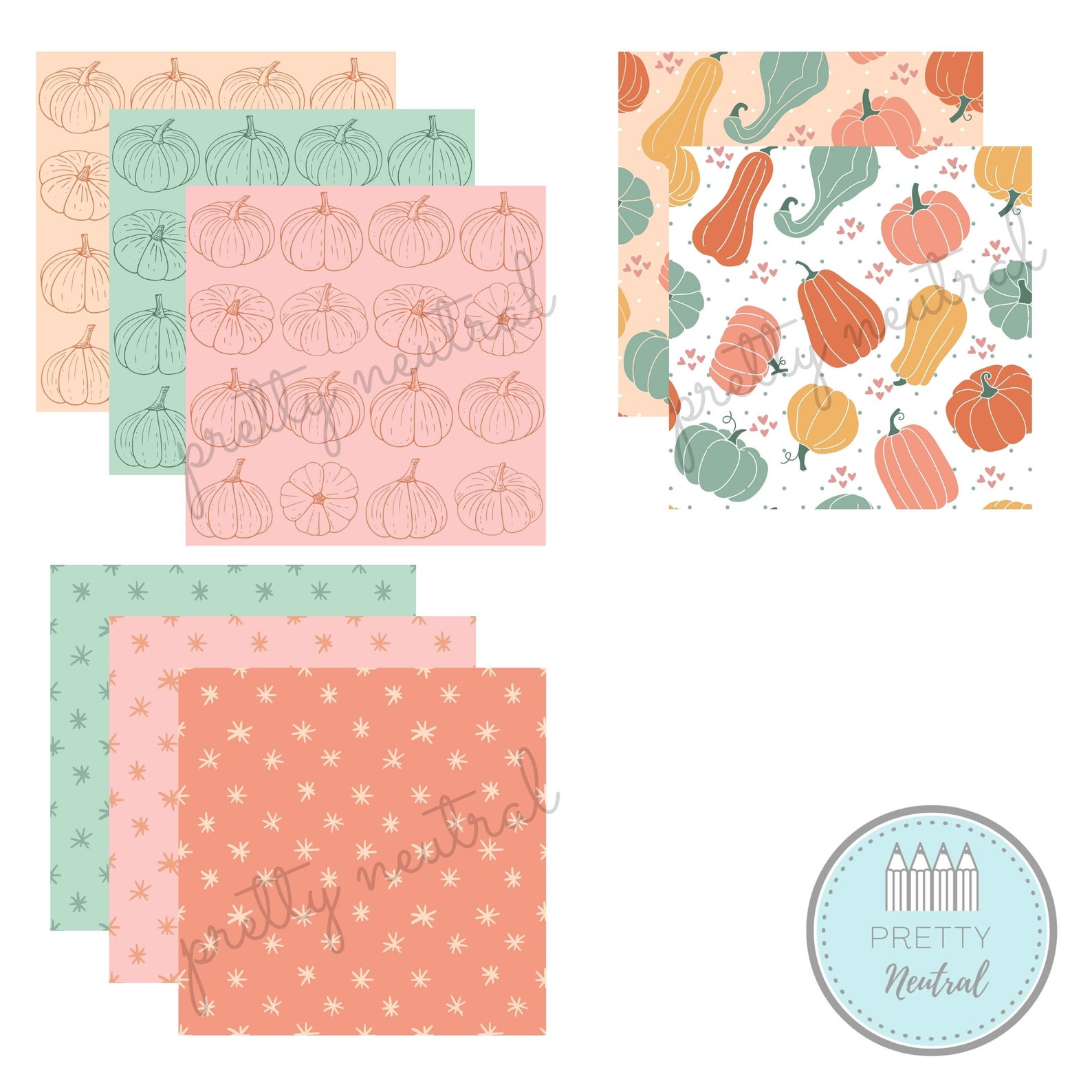 Pretty Pumpkin Spice Digital Papers - Etsy