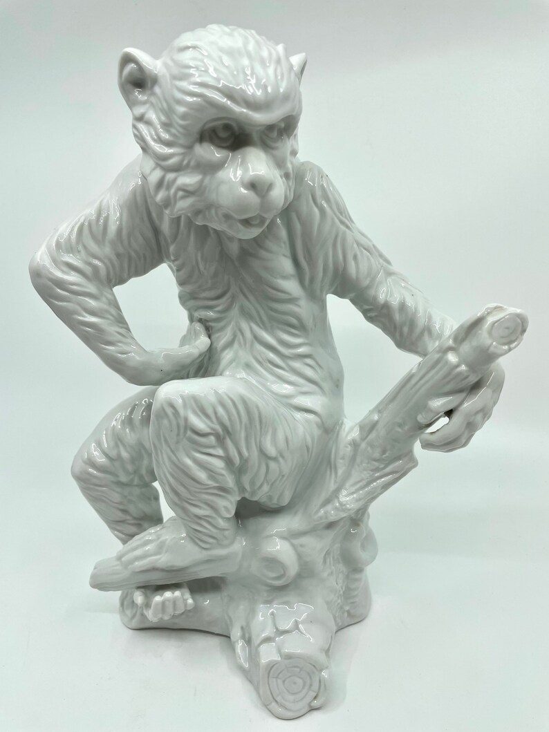 Vintage 1960s Blanc De Chine Monkey Statue - Etsy