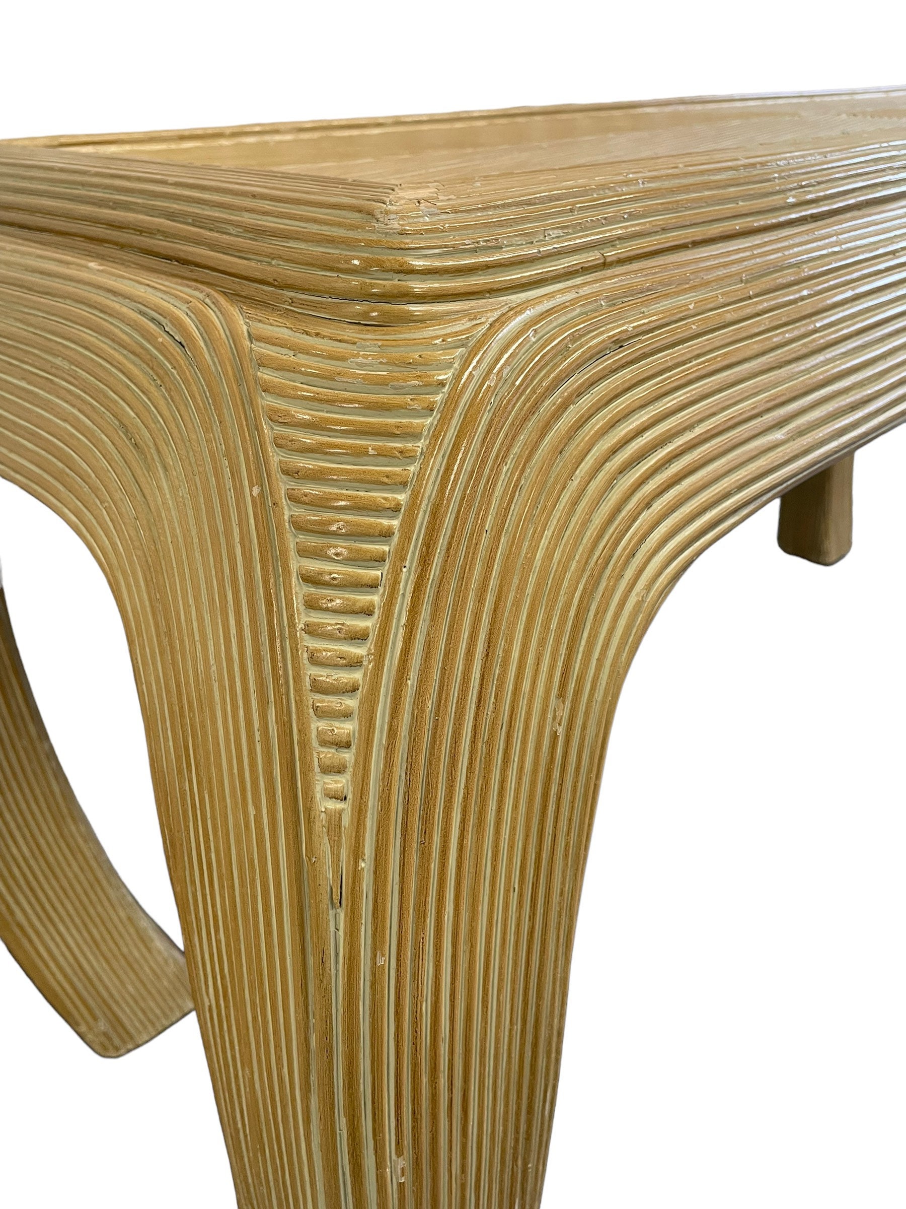 Vintage Karl Springer Style Pencil Reed Console Table - Etsy