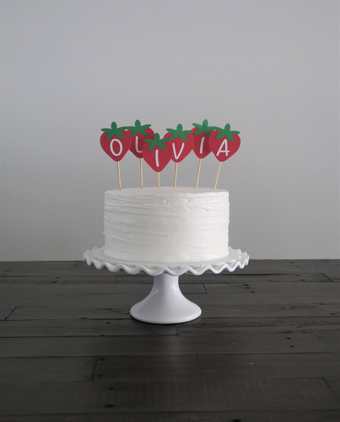 Strawberry Cake Topper, Personalized Cake Topper, Strawberry Theme ...