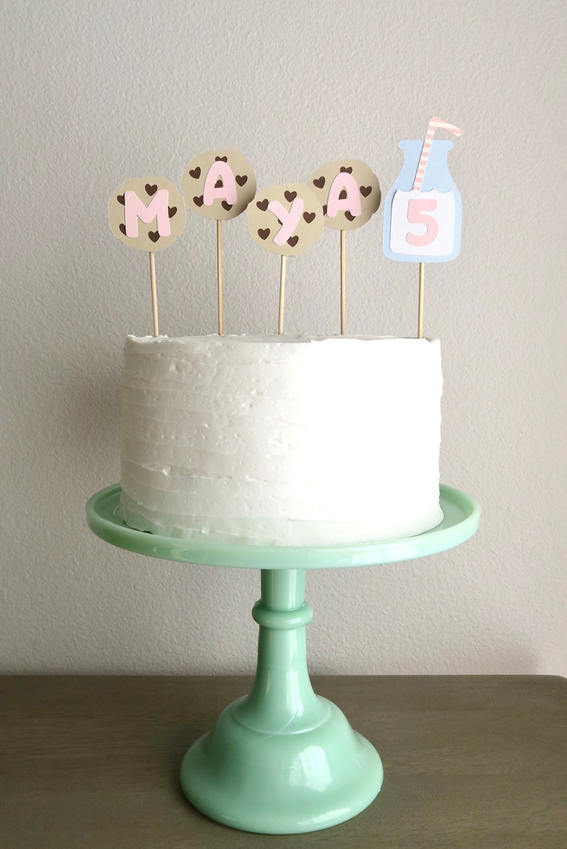 Milk & Cookies Personalized Cake Topper Milk and Cookies Cake | Etsy