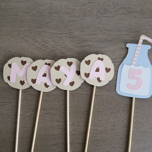 Milk & Cookies Personalized Cake Topper, Milk and Cookies Cake Topper ...