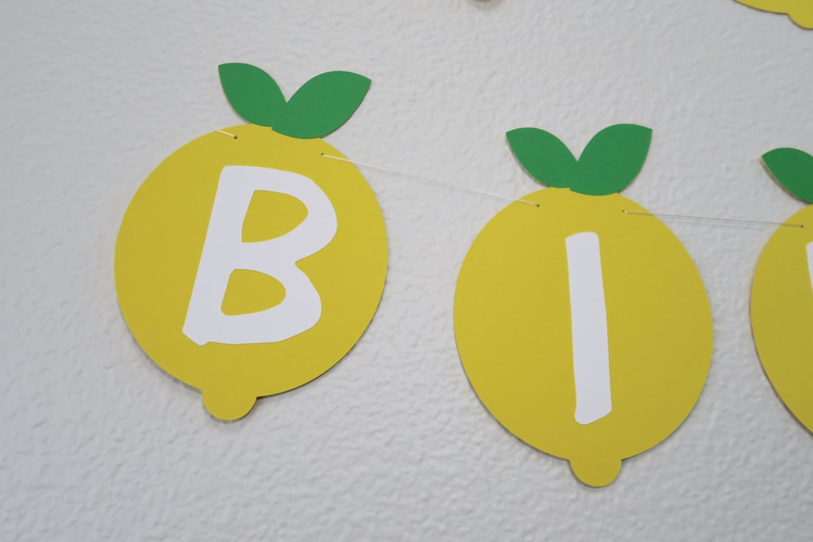 Lemon Birthday Banner Lemonade Theme Lemon Birthday Decor - Etsy