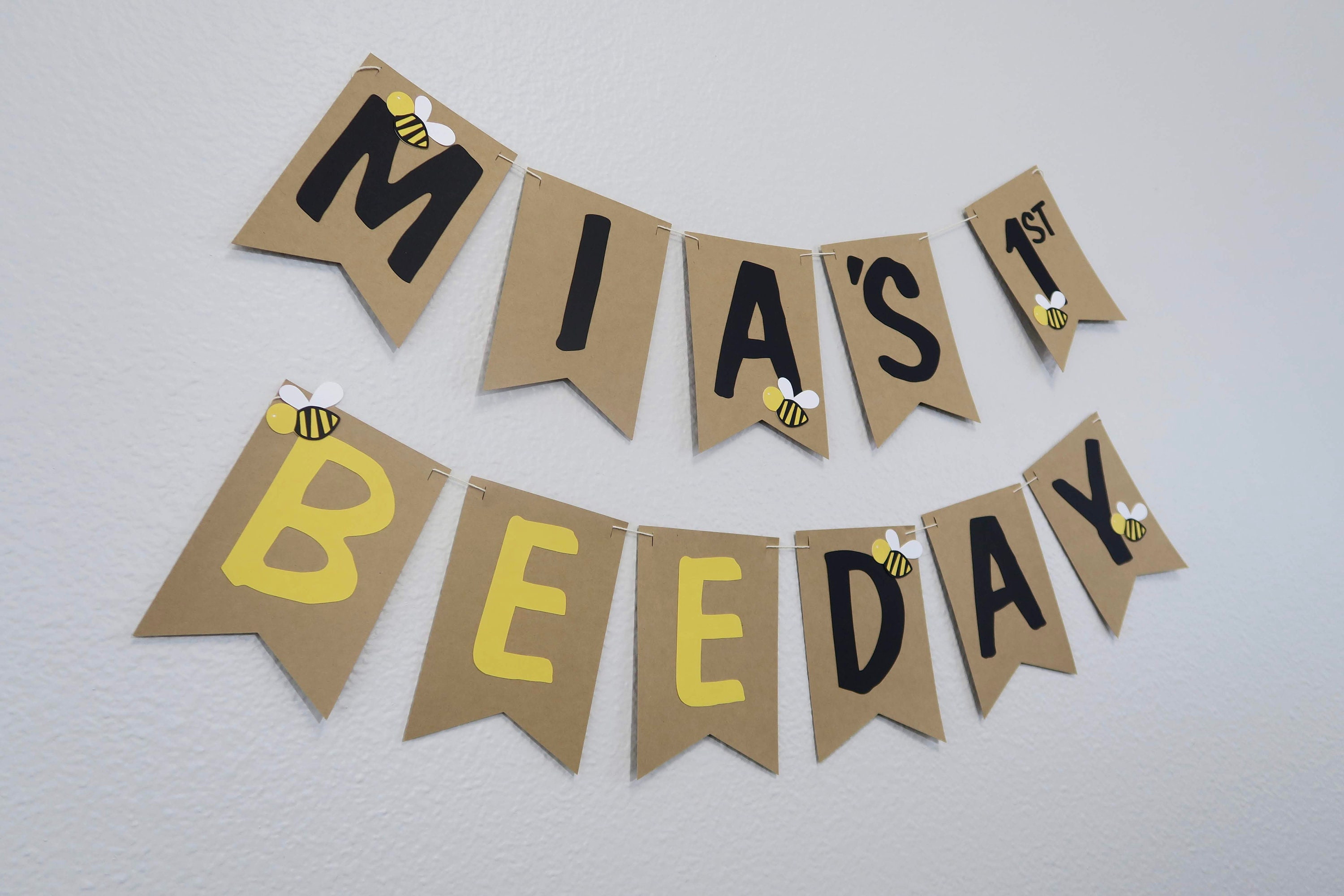 Happy Beeday Banner Bee Birthday Banner Beeday Party Decor | Etsy