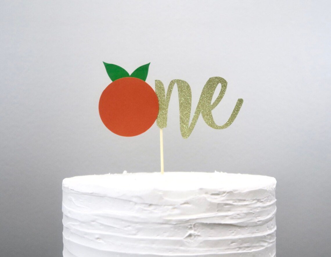 Orange ONE Cake Topper - Little Cutie Theme, Little Cutie First ...