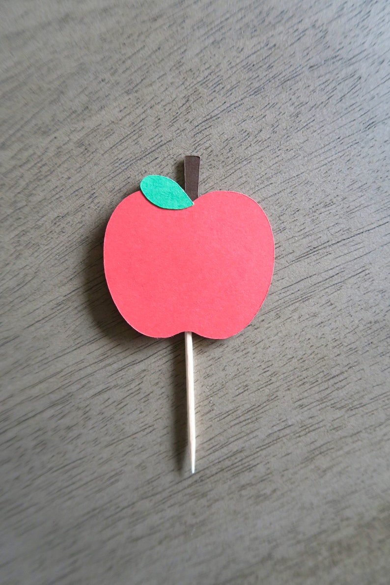 Apple Cupcake Toppers Apple Birthday Apple of Our Eye Theme - Etsy