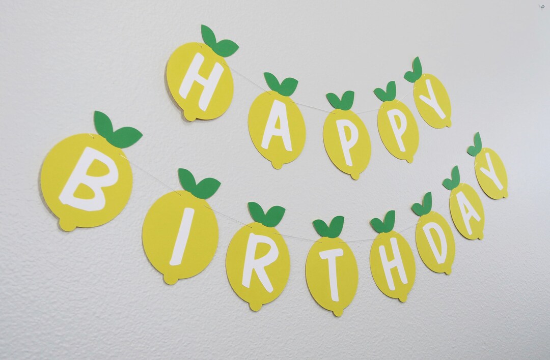 Lemon Birthday Banner, Lemonade Theme, Lemon Birthday Decor, Lemon ...