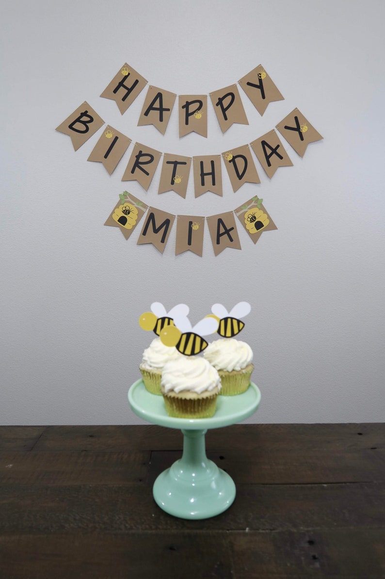 Beeday Birthday Banner Happy Beeday Beeday Banner Bee Theme | Etsy