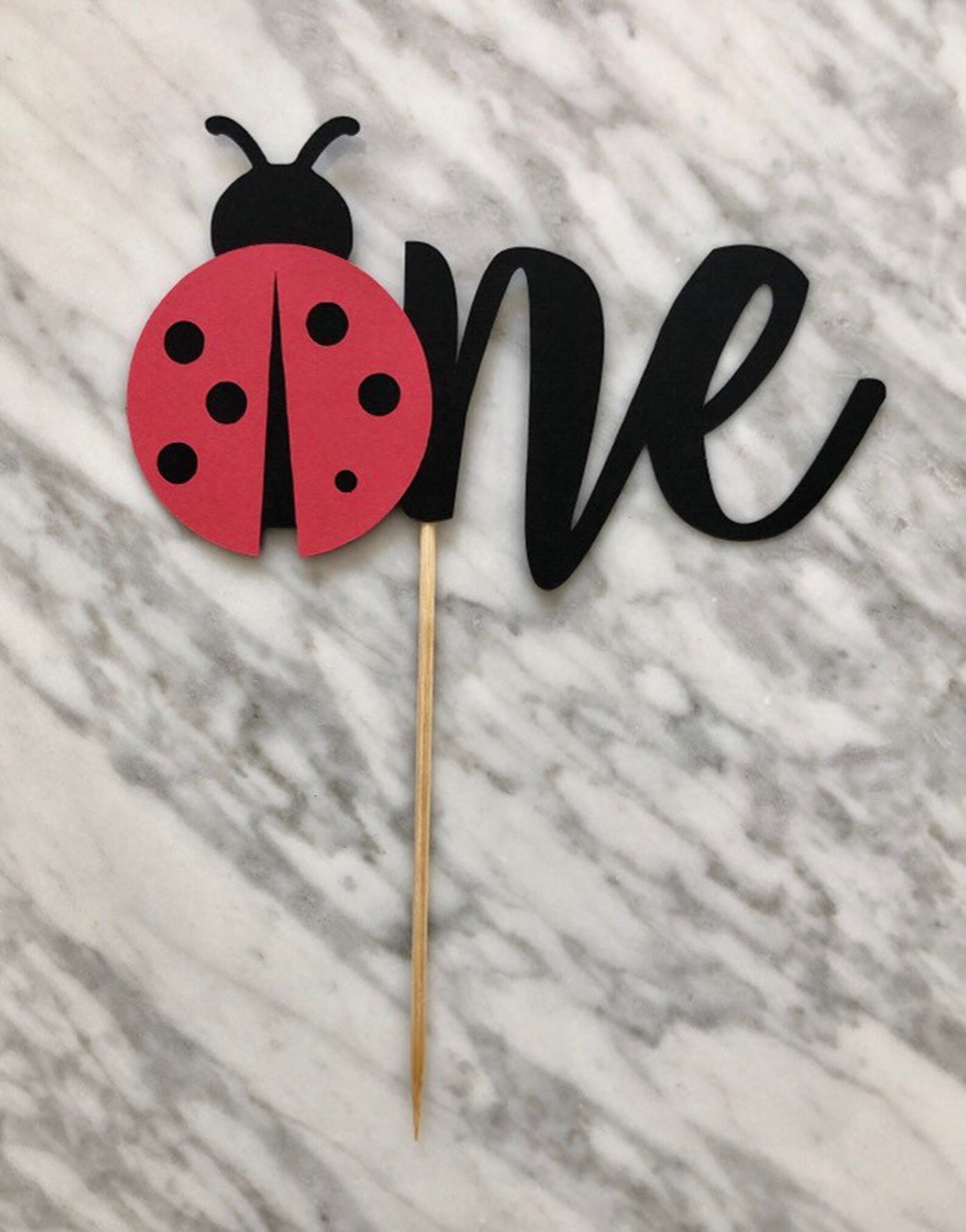Lady Bug ONE Cake Topper Girl First Birthday Ladybug | Etsy