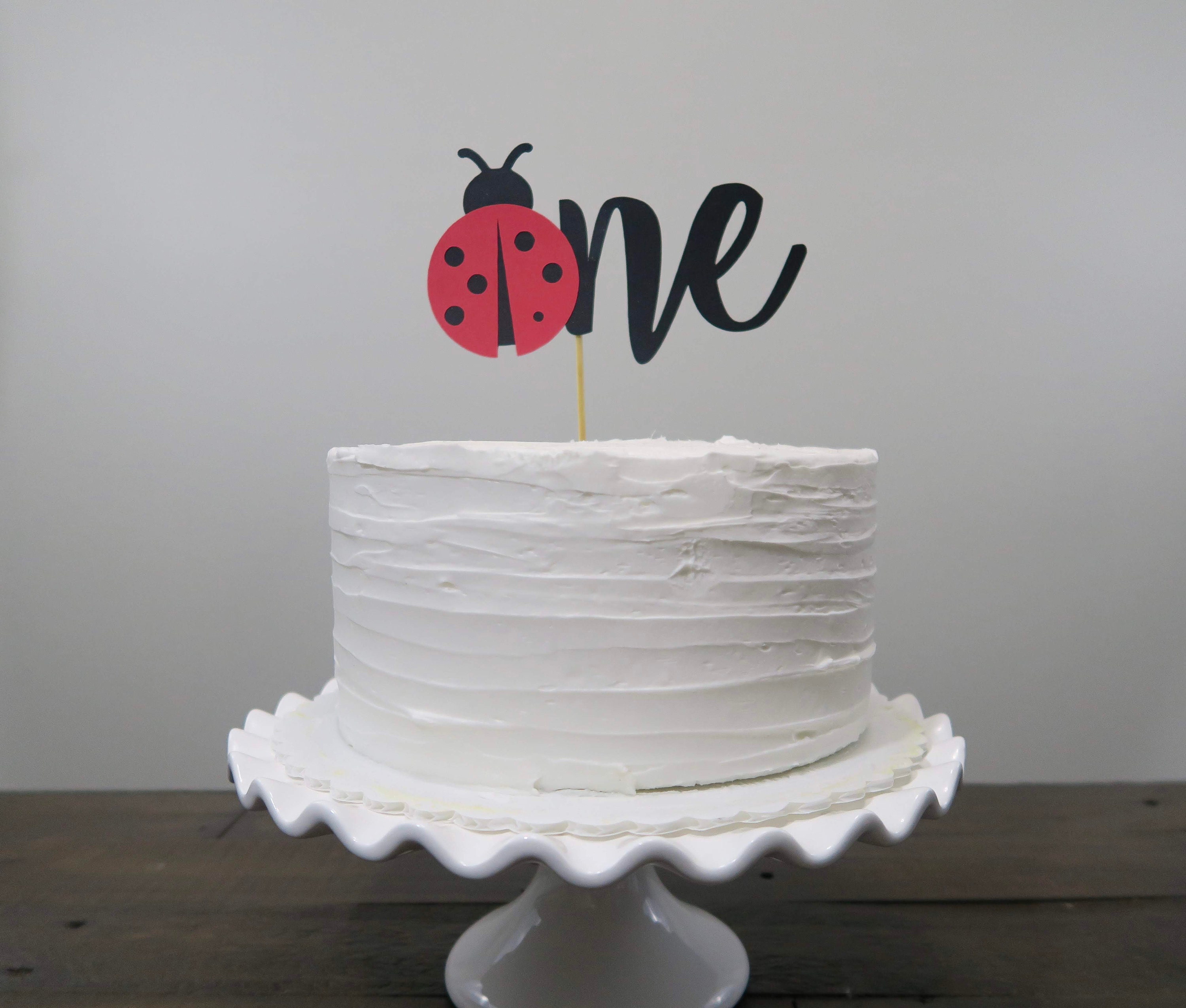 Lady Bug ONE Cake Topper Girl First Birthday Ladybug | Etsy