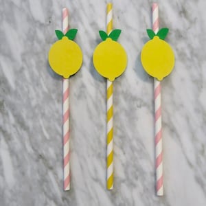 Lemon Party Straws: Lemonade Stand Decor - Etsy