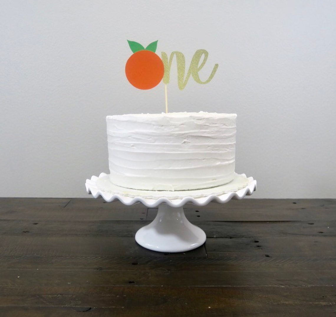 Orange ONE Cake Topper - Little Cutie Theme, Little Cutie First ...