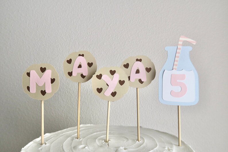 Milk & Cookies Personalized Cake Topper Milk and Cookies Cake | Etsy