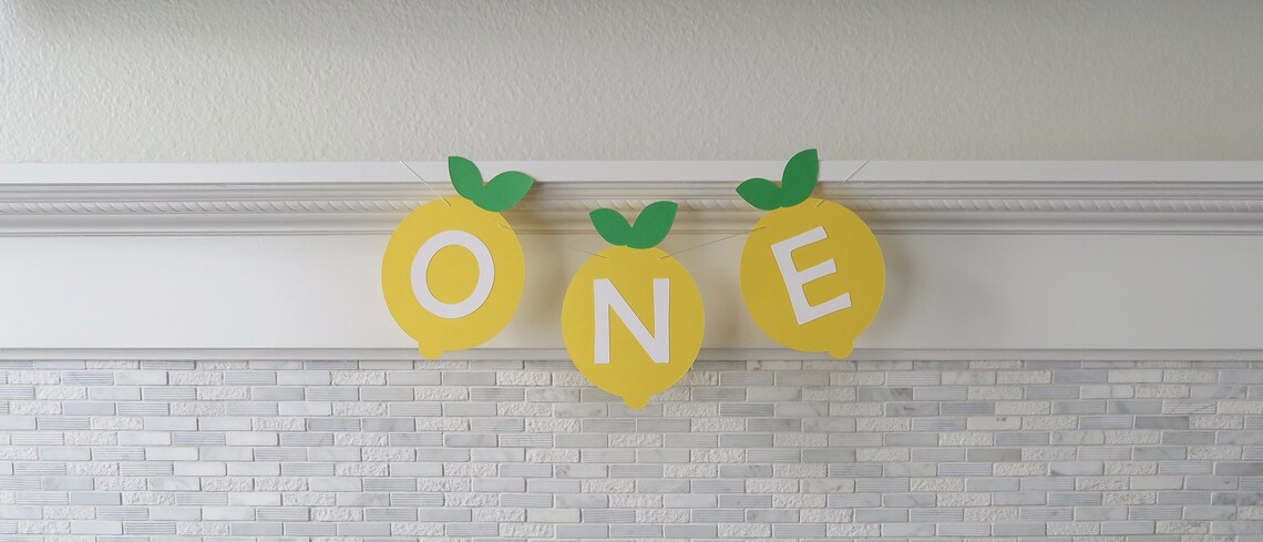 Lemon Cake Smash Banner Lemon Birthday First Birthday Cake - Etsy