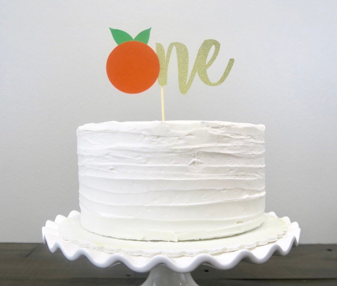 Orange ONE Cake Topper - Little Cutie Theme, Little Cutie First ...