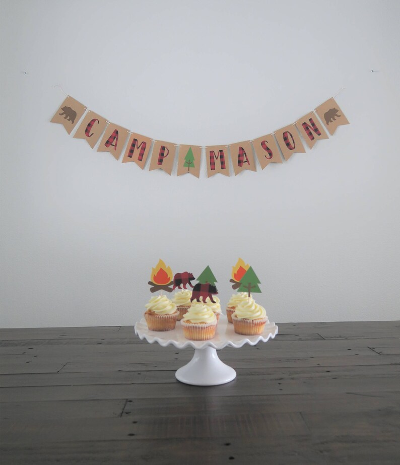 Camp Theme Banner Buffalo Check Banner Lumberjack Theme - Etsy