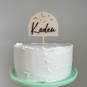 Personalized Moon Cake Topper - Two the Moon Topper, Custom Wood Cake ...