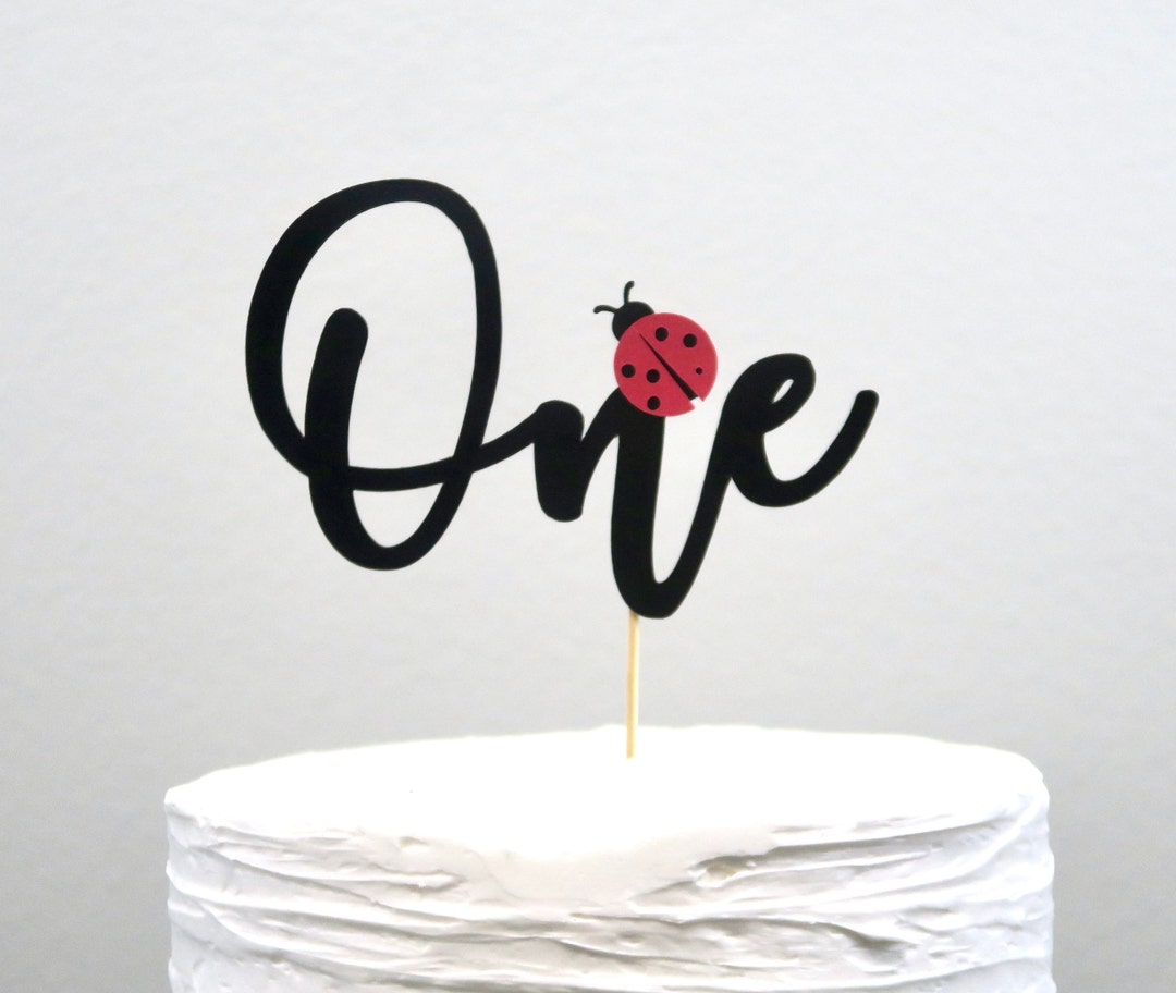 Lady Bug ONE Cake Topper - Girl First Birthday, Ladybug Birthday, First ...