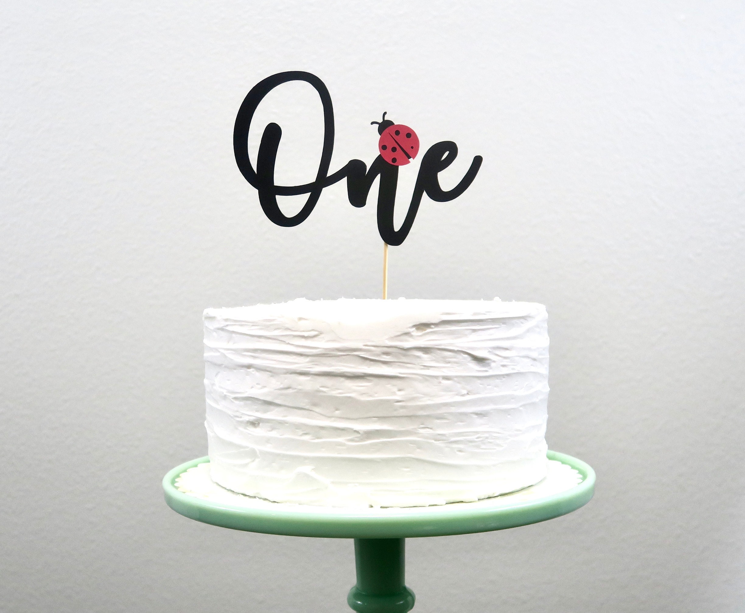 Lady Bug ONE Cake Topper - Girl First Birthday, Ladybug Birthday, First ...