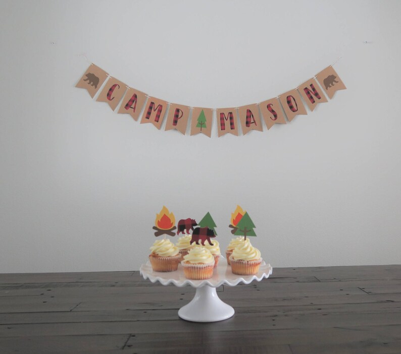 Camp Theme Banner Buffalo Check Banner Lumberjack Theme - Etsy
