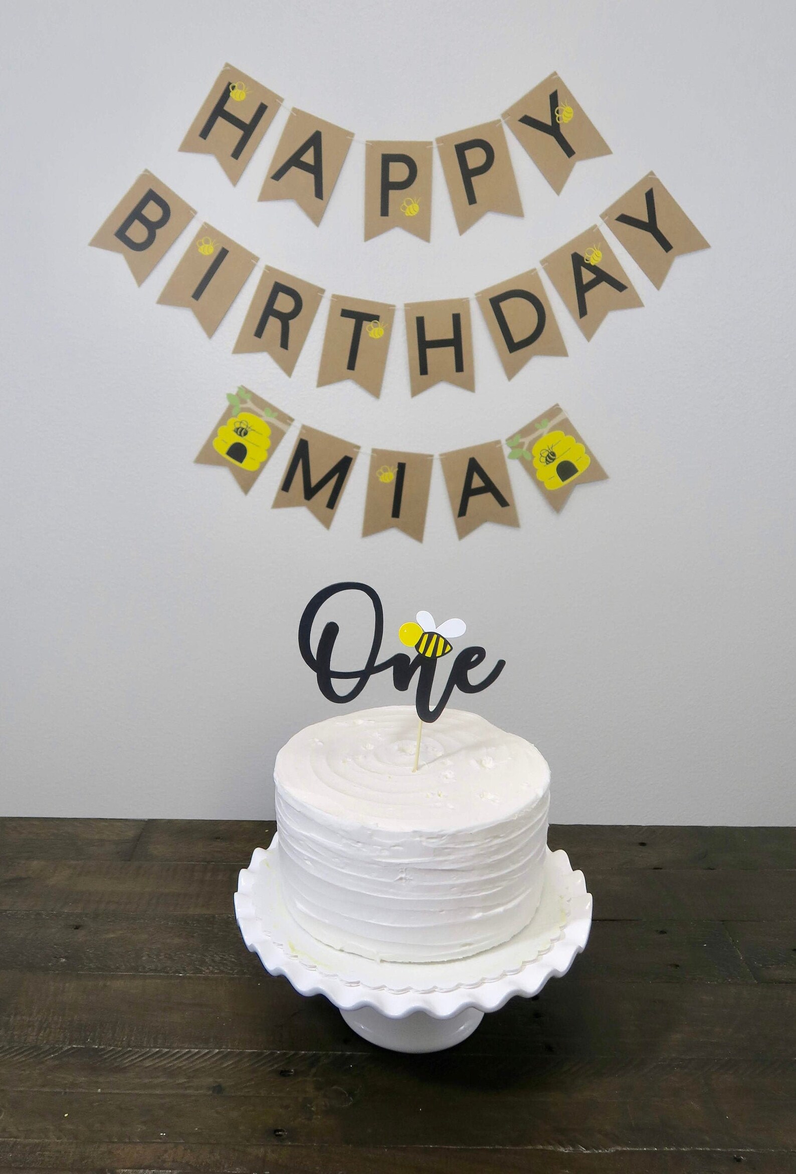 Bee ONE Cake Topper - Bee First Birthday, Beeday Party Decor - Etsy