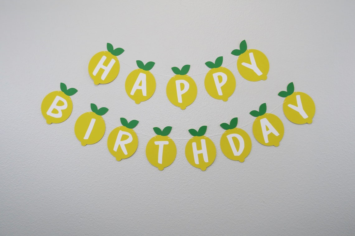 Lemon Birthday Banner Lemonade Theme Lemon Birthday Decor - Etsy