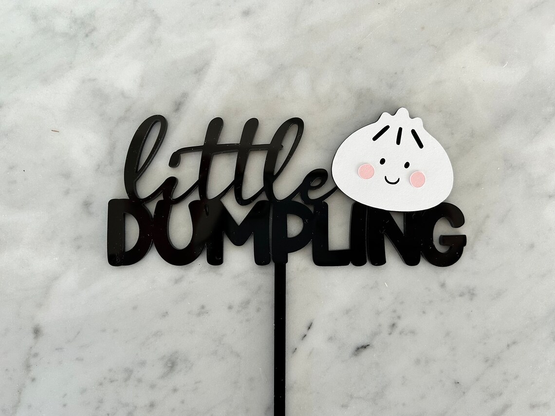 Little Dumpling Cake Topper: Bao Bun Baby Shower, Acrylic Topper - Etsy