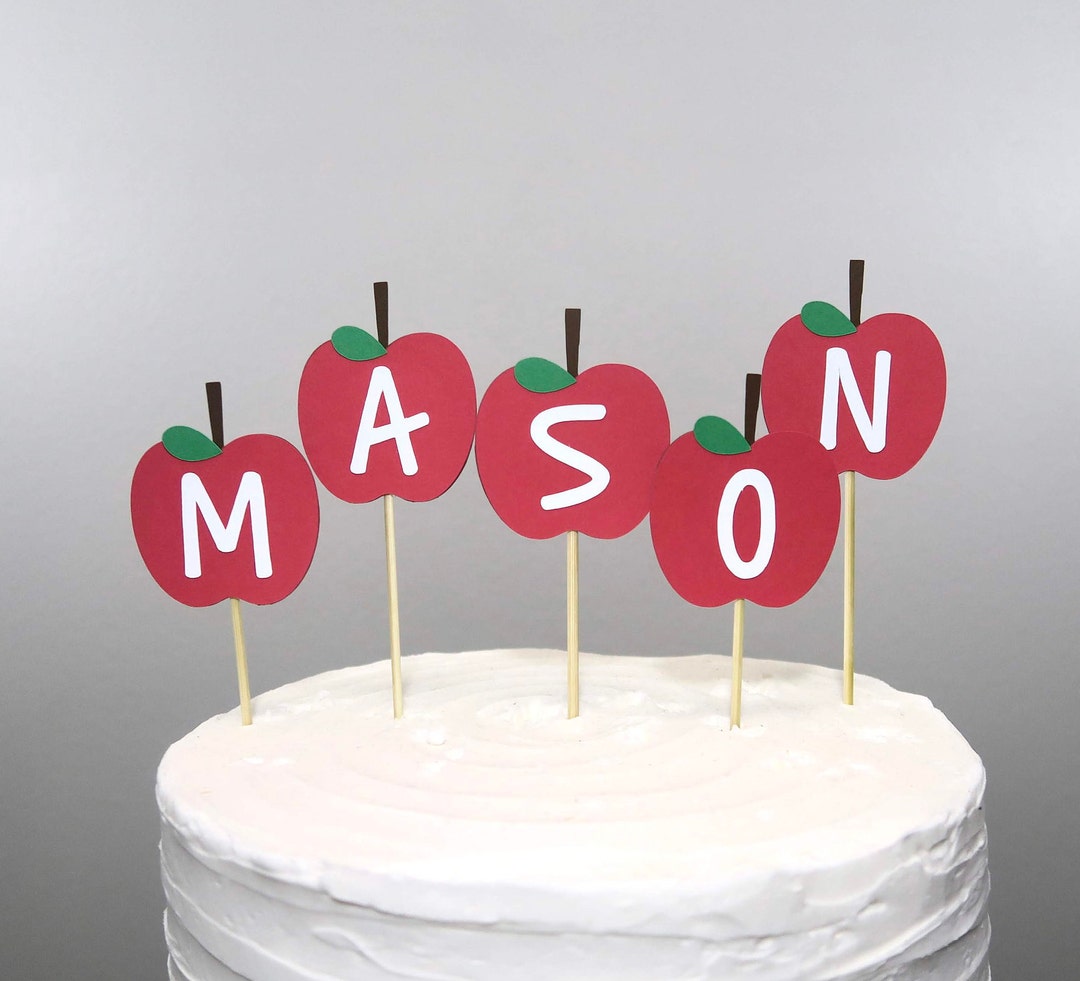 Apple Cake Topper Personalized - Apple Theme Party - Etsy